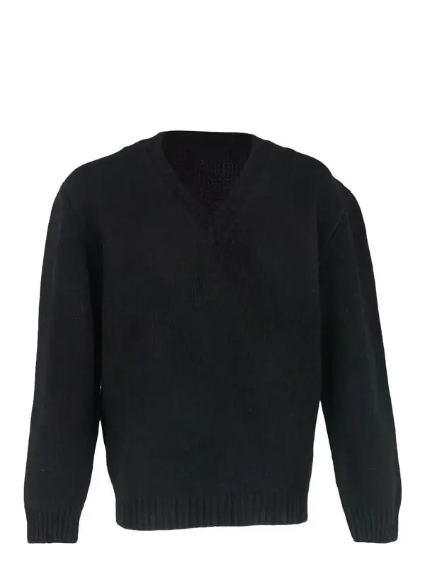 Prada Knitted V-neck Sweater - Black