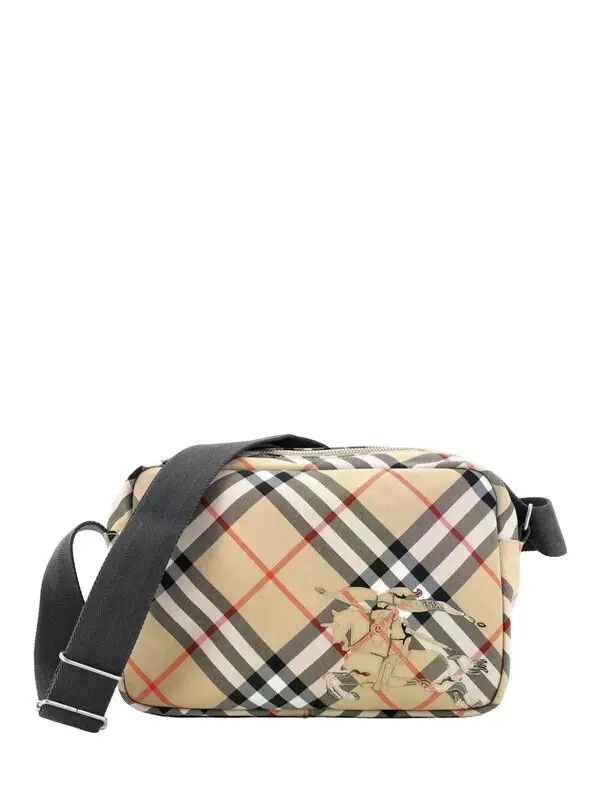 Burberry Vintage Check Nylon Camera Crossbody Bag - Brown