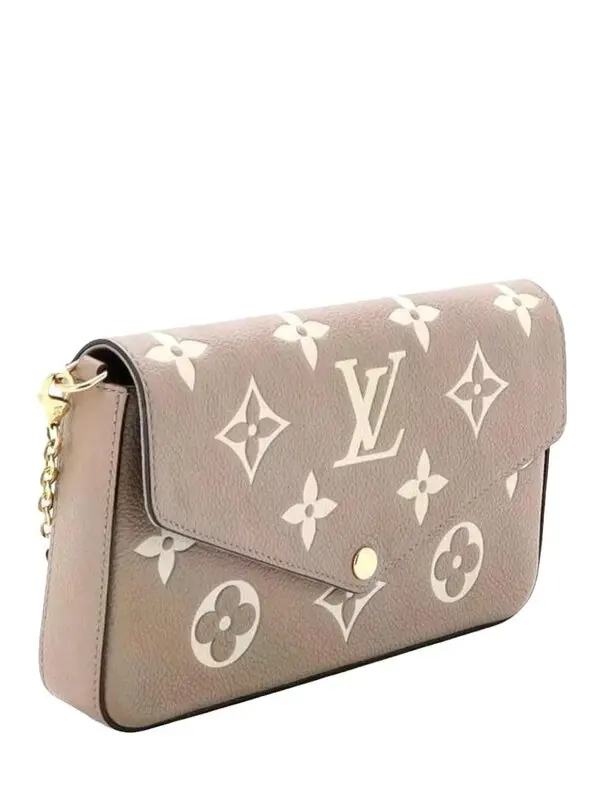 LOUIS VUITTON Felicie Pochette Bicolor Monogram Empreinte Giant Crossbody Bag - Neutrals