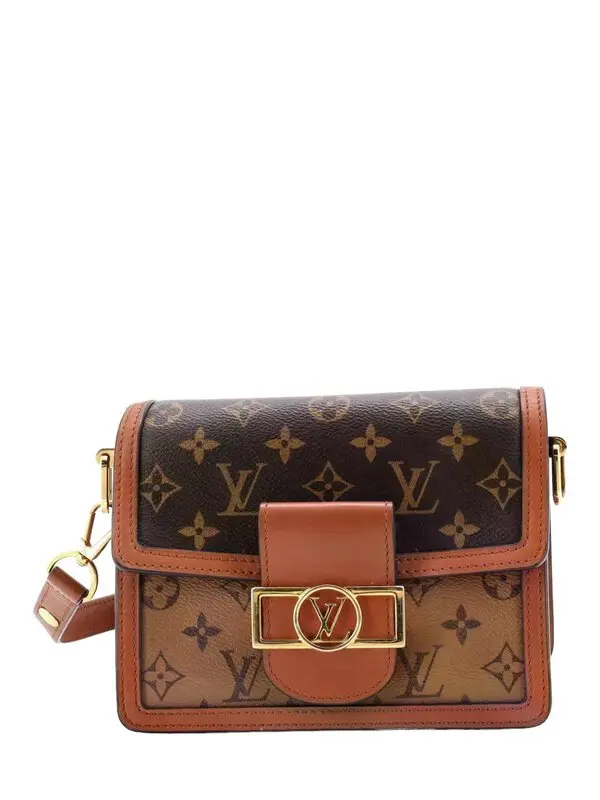 LOUIS VUITTON Dauphine Reverse Monogram Canvas Mini Crossbody Bag - Brown