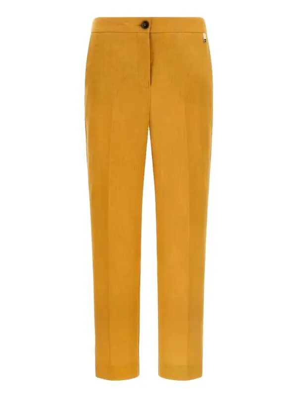 Herno Pleated Linen Trousers - Yellow