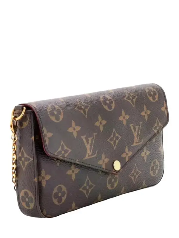 LOUIS VUITTON Felicie Pochette Monogram Canvas Crossbody Bag - Brown