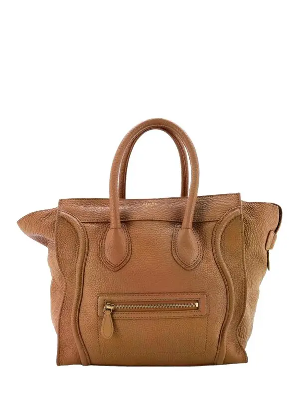 Celine Luggage Bag Grainy Leather Mini Tote - Brown