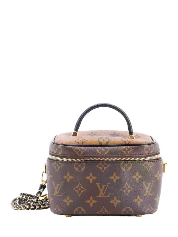 LOUIS VUITTON Vanity Handbag Reverse Monogram Canvas Pm Satchel - Brown