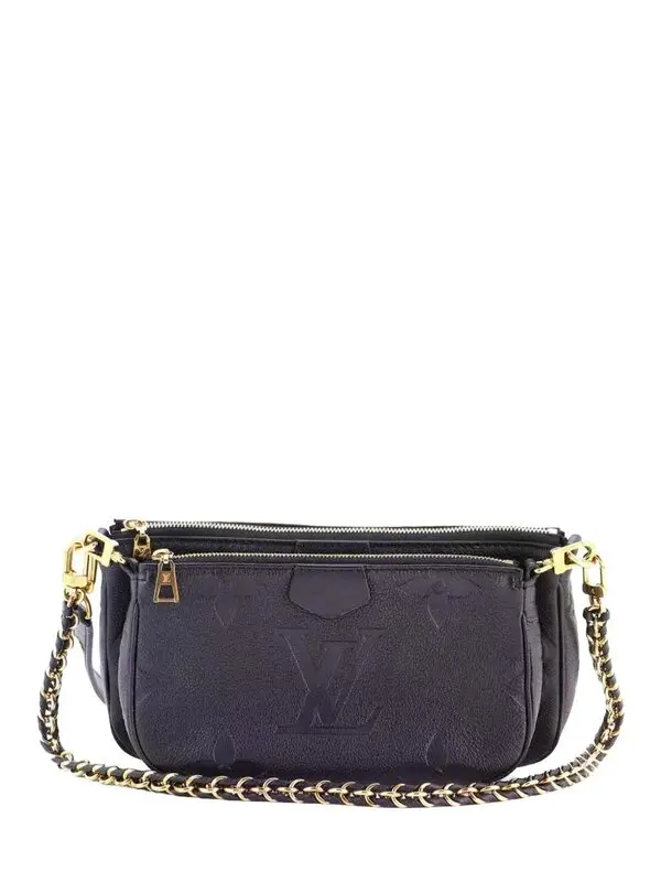 LOUIS VUITTON Multi Pochette Accessoires Monogram Empreinte Giant Crossbody Bag - Black