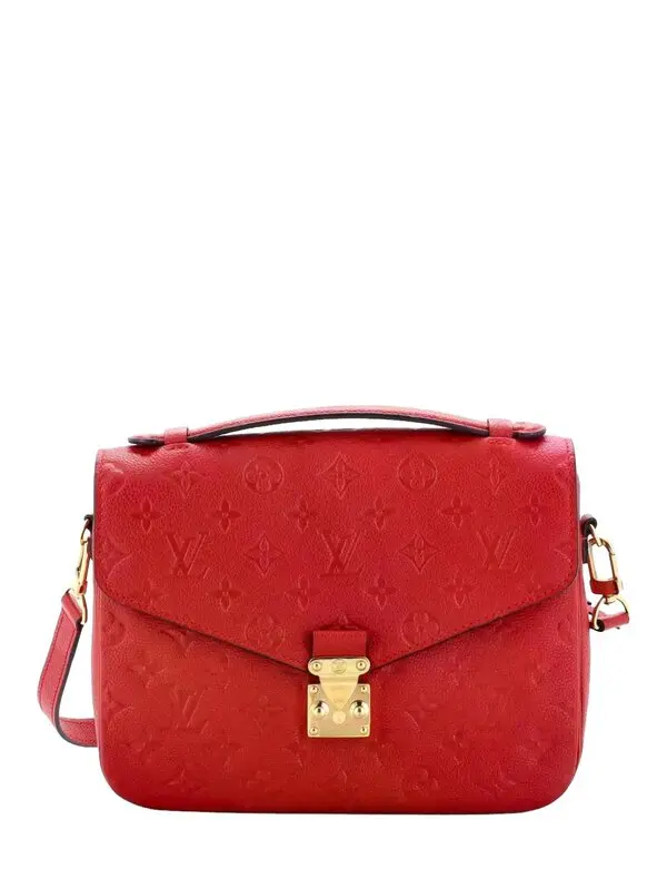 LOUIS VUITTON Pochette Metis Monogram Empreinte Leather Crossbody Bag - Red