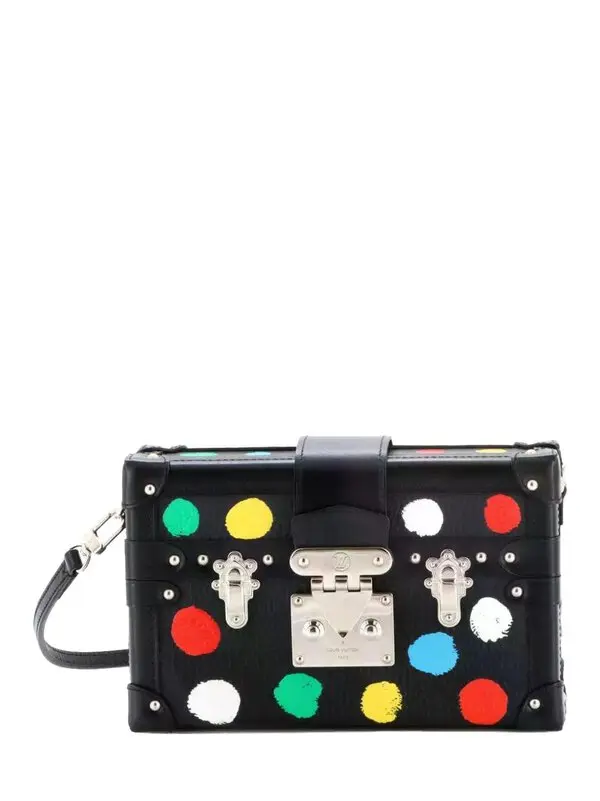 LOUIS VUITTON Petite Malle Yayoi Kusama Painted Dots Clutch - Black