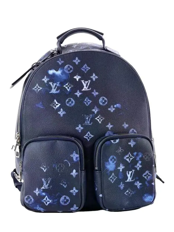 LOUIS VUITTON Limited Edition Monogram Ink Watercolor Leather Multipocket Backpack - Blue