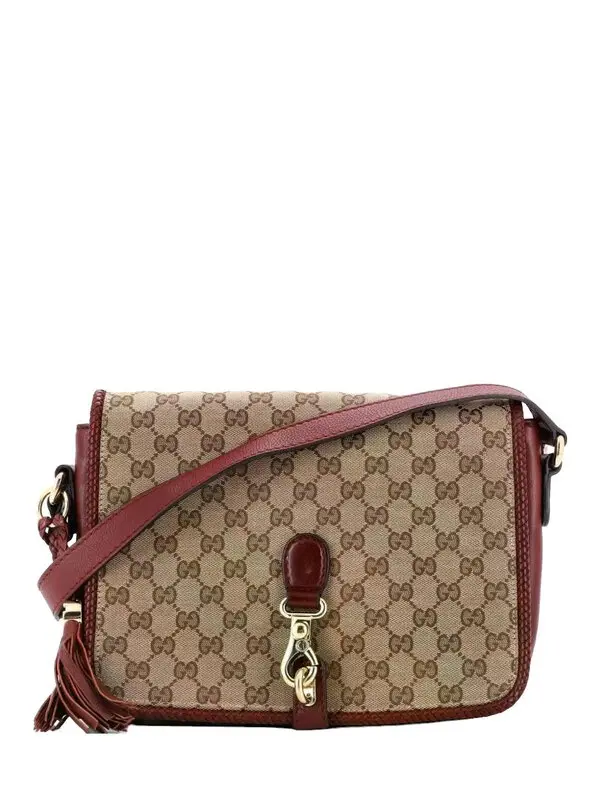Gucci Marrakech Messenger Bag Gg Canvas With Leather - Brown