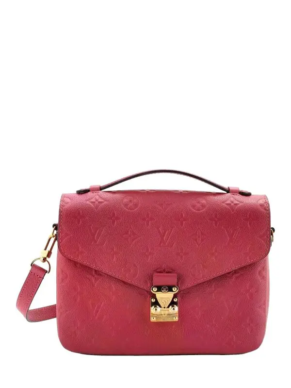 LOUIS VUITTON Pochette Metis Monogram Empreinte Leather Crossbody Bag - Pink