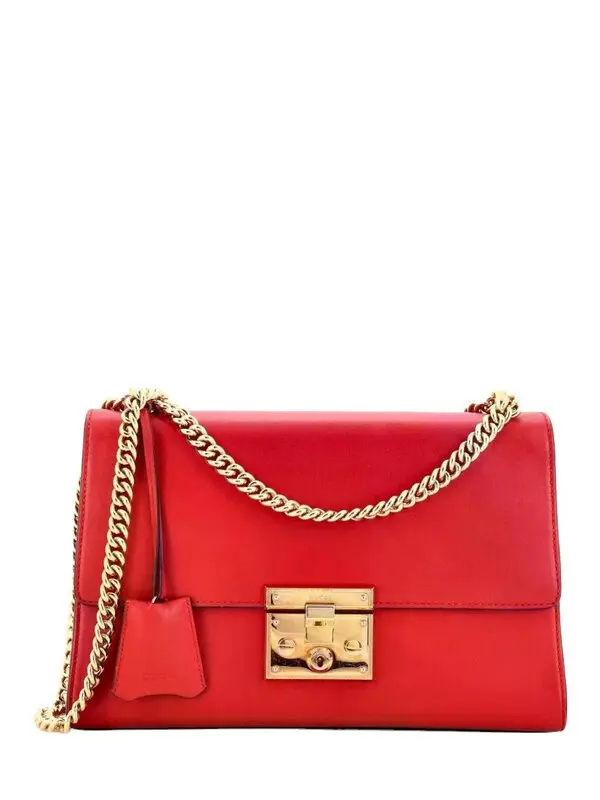 Gucci Padlock Leather Medium Shoulder Bag - Red