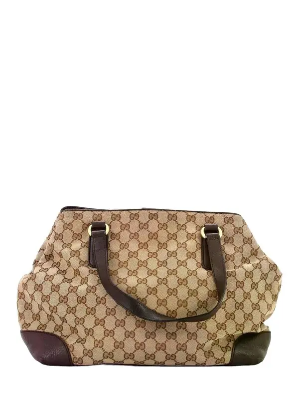 Gucci Dressage Gg Canvas And Leather Medium Tote Bag - Brown