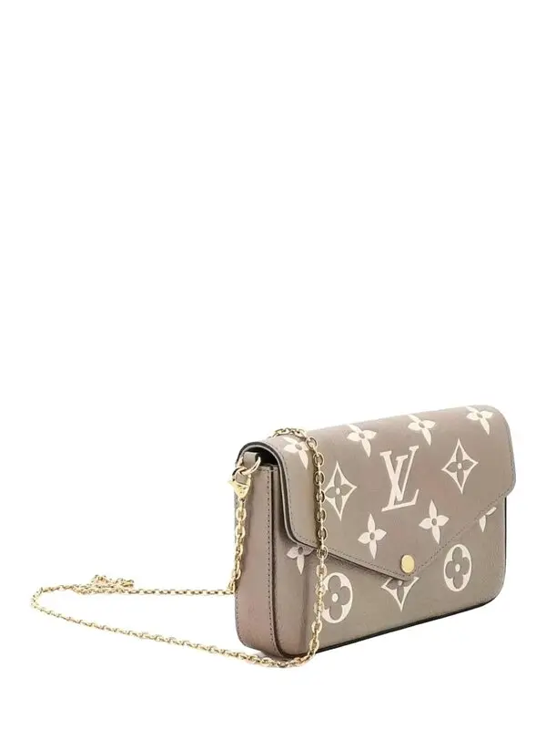 LOUIS VUITTON Felicie Pochette Bicolor Monogram Empreinte Giant Crossbody Bag - Neutrals