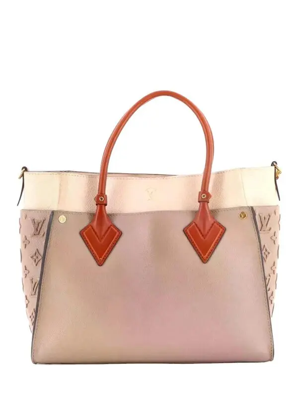 LOUIS VUITTON On My Side Monogram Tuffetage Leather Mm Tote Bag - Neutrals