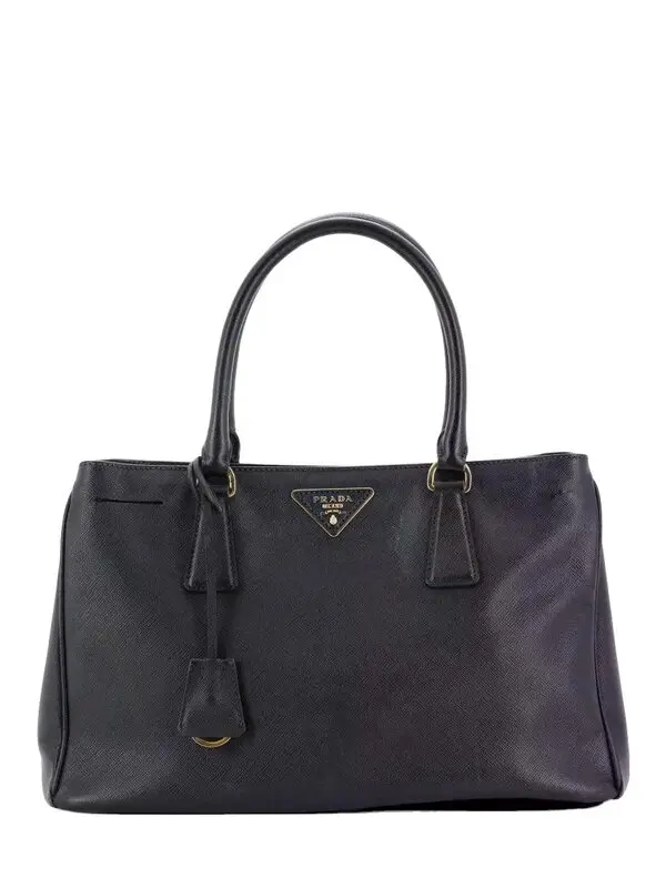 Prada Lux Open Saffiano Leather Medium Tote Bag - Black