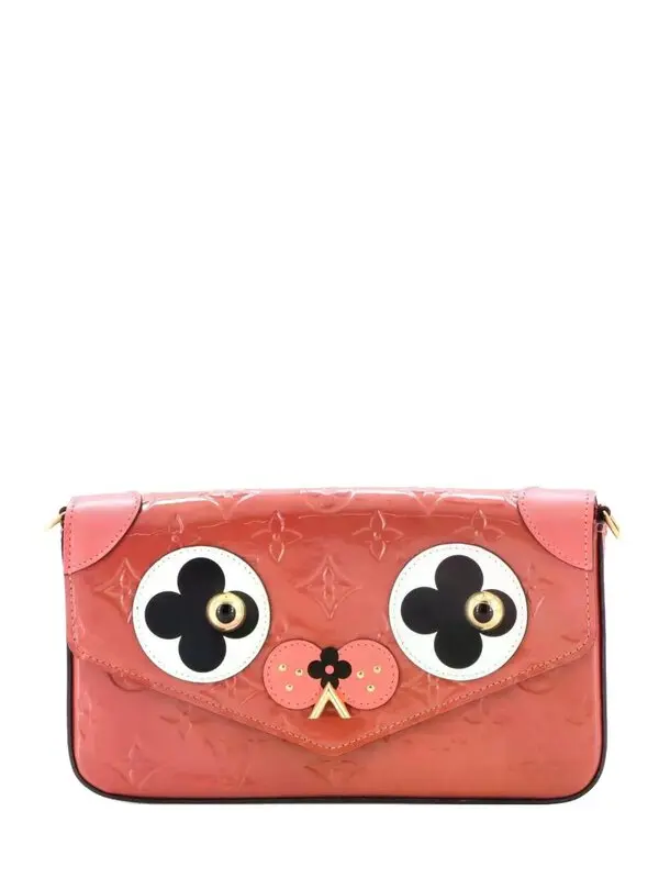 LOUIS VUITTON Limited Edition Valentine Dog Monogram Vernis Felicie Pochette - Pink