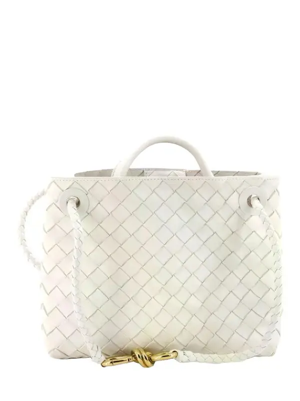 Bottega Veneta Andiamo Top Handle Intrecciato Nappa Small Satchel - White