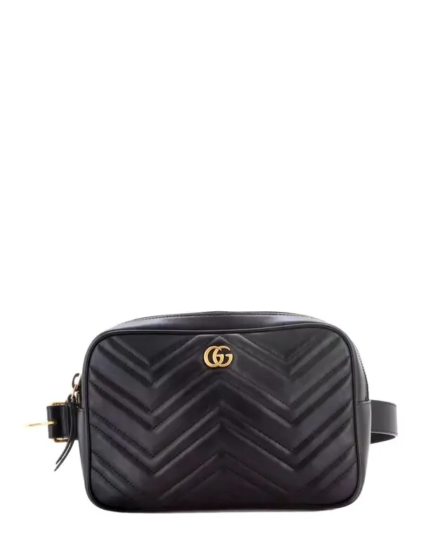 Gucci Gg Marmont Square Matelassé Leather Belt Bag - Black
