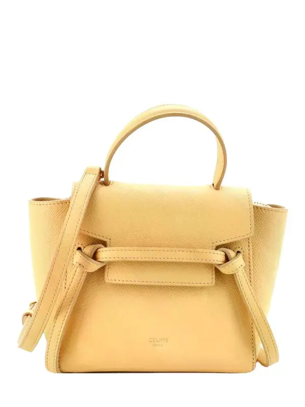 Celine Belt Bag Textured Leather Pico Shoulder Bag - Yellow