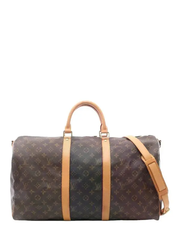 LOUIS VUITTON 2000 Monogram Keepall Bandouliere 50 Travel Bag - Brown