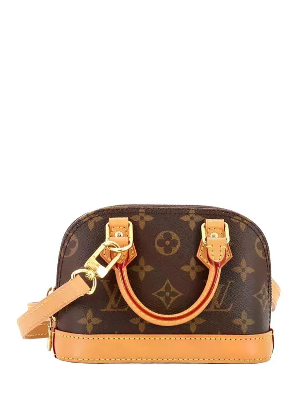 LOUIS VUITTON Alma Handbag Nano Satchel Monogram Canvas - Brown