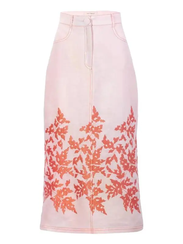 Silvia Tcherassi Layan Midi Skirt - Pink