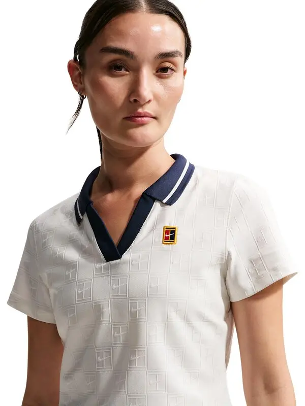 Nike Dri-fit Cropped Tennis Polo - White