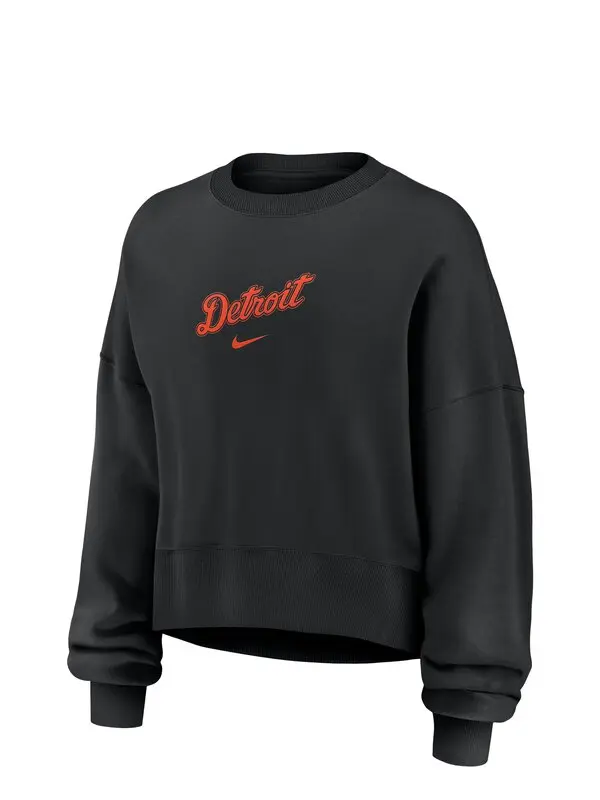 Nike Detroit Tigers Mlb Pullover Crew - Black