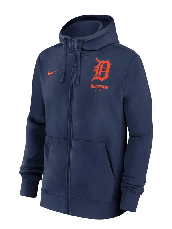 Nike Detroit Tigers Lockup Mlb Full-zip Hoodie - Blue