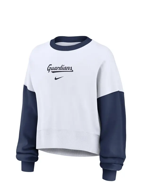 Nike Cleveland Guardians Mlb Pullover Crew - White
