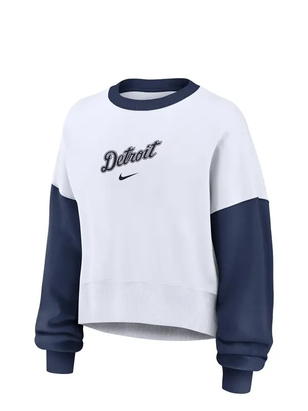 Nike Detroit Tigers Mlb Pullover Crew - White