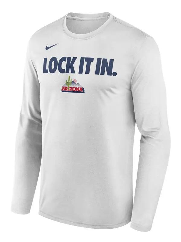 Nike Arizona 2026 On-court Bench Dri-fit College Long-sleeve T-shirt - White