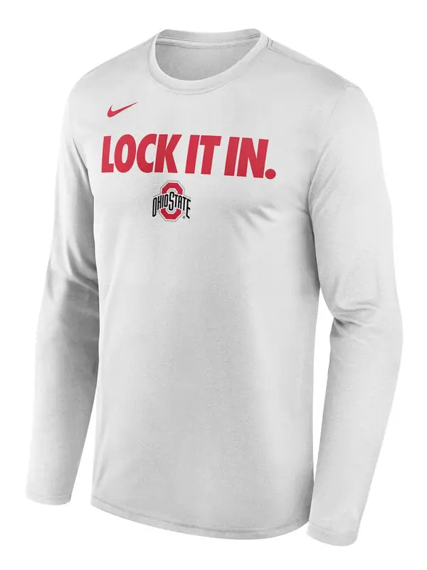 Nike Ohio State 2026 On-court Bench Dri-fit College Long-sleeve T-shirt - White