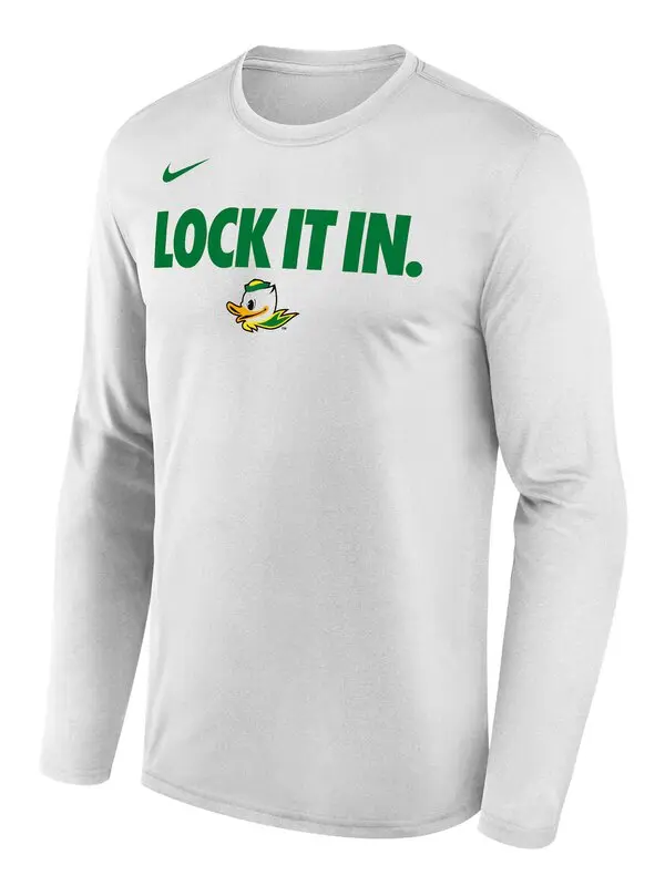 Nike Oregon 2026 On-court Bench Dri-fit College Long-sleeve T-shirt - White