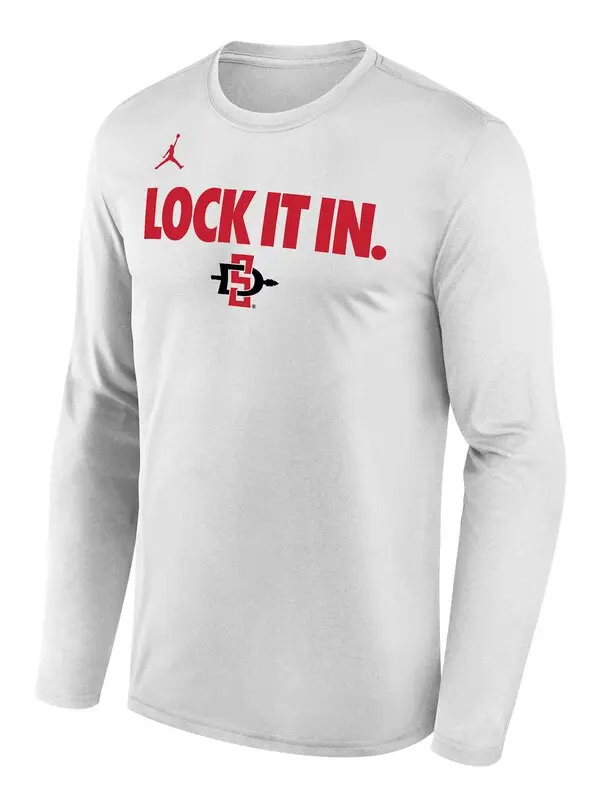 JORDAN San Diego State 2026 On-court Bench Dri-fit College Long-sleeve T-shirt - White