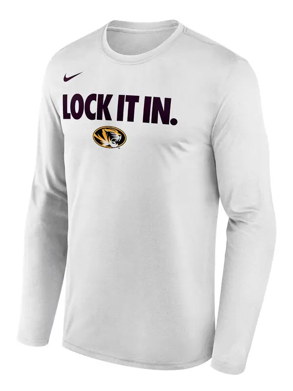 Nike Missouri 2026 On-court Bench Dri-fit College Long-sleeve T-shirt - White