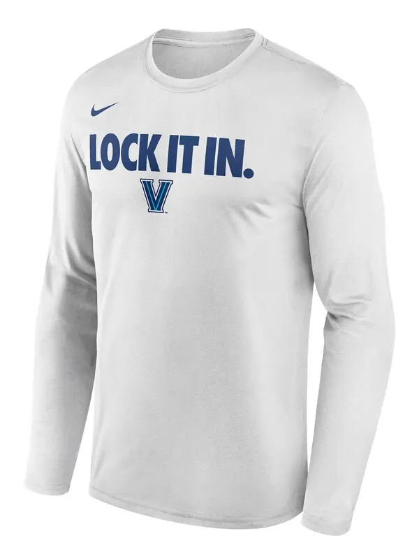 Nike Villanova 2026 On-court Bench Dri-fit College Long-sleeve T-shirt - White