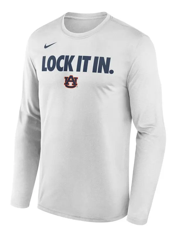 Nike Auburn 2026 On-court Bench Dri-fit College Long-sleeve T-shirt - White