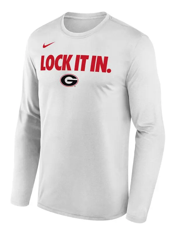 Nike Georgia 2026 On-court Bench Dri-fit College Long-sleeve T-shirt - White
