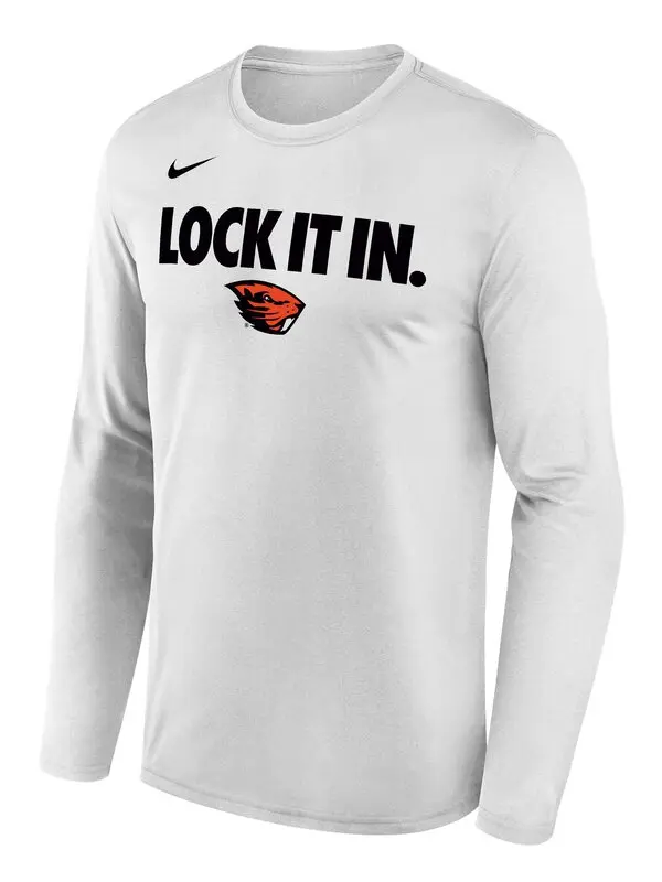 Nike Oregon State 2026 On-court Bench Dri-fit College Long-sleeve T-shirt - White