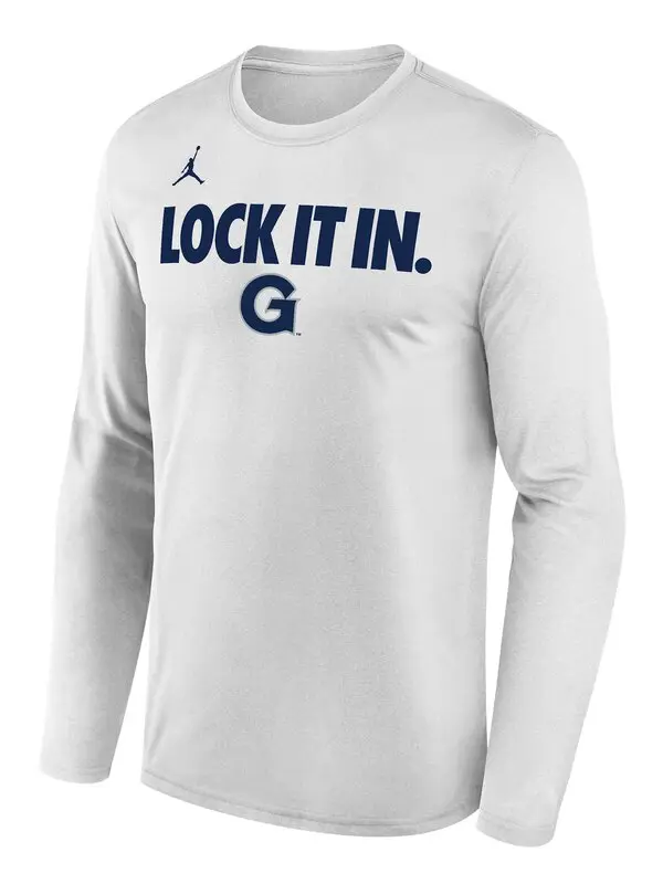 JORDAN Georgetown 2026 On-court Bench Dri-fit College Long-sleeve T-shirt - White