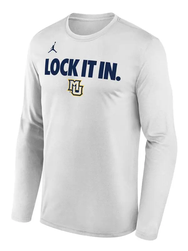 JORDAN Marquette 2026 On-court Bench Dri-fit College Long-sleeve T-shirt - White
