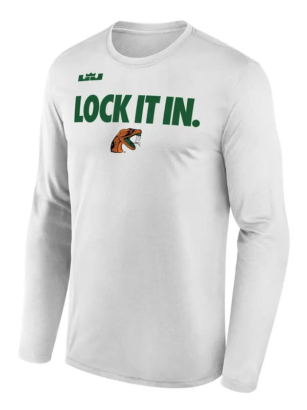 Nike Florida A&m 2026 On-court Bench Dri-fit College Long-sleeve T-shirt - White