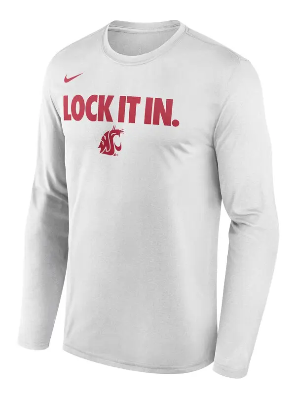 Nike Washington State 2026 On-court Bench Dri-fit College Long-sleeve T-shirt - White