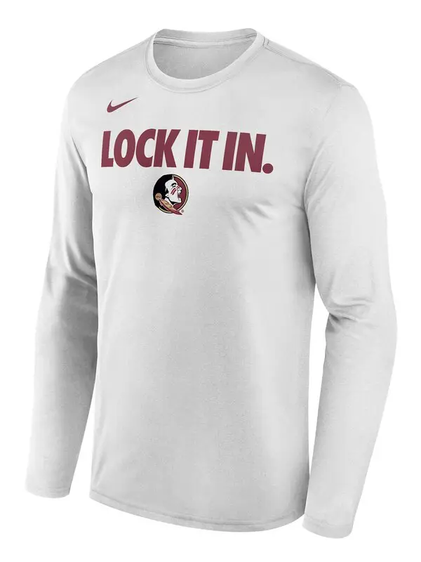 Nike Florida State 2026 On-court Bench Dri-fit College Long-sleeve T-shirt - White