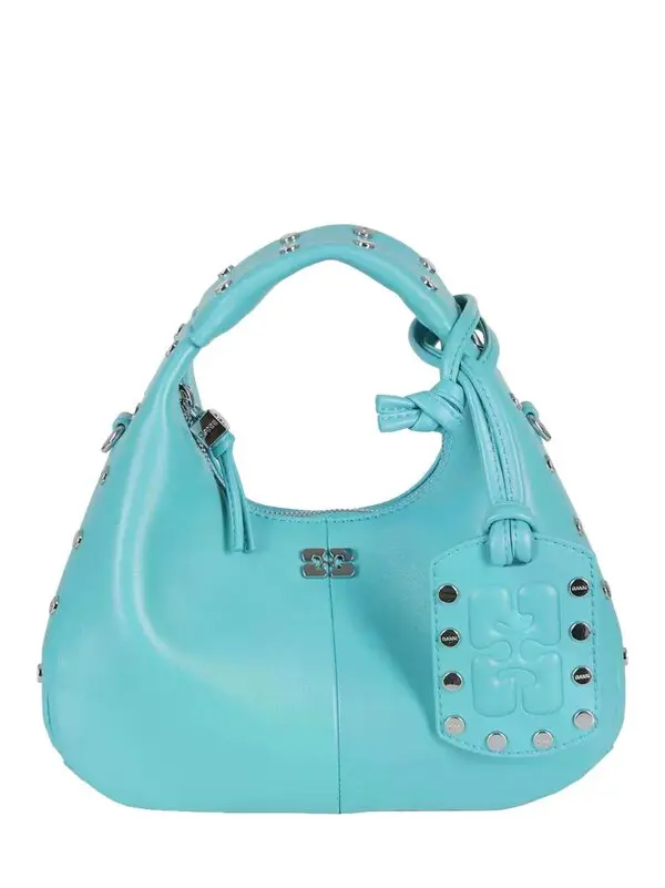 GANNI Studded Top-handle Bag - Blue