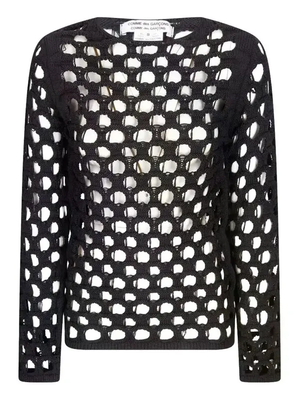 Comme Des Garçons Openwork Knit Sweater - Black
