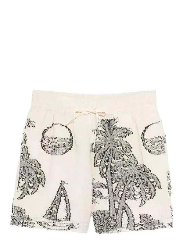 Maison Labiche Tree-embroidered Shorts - Neutrals