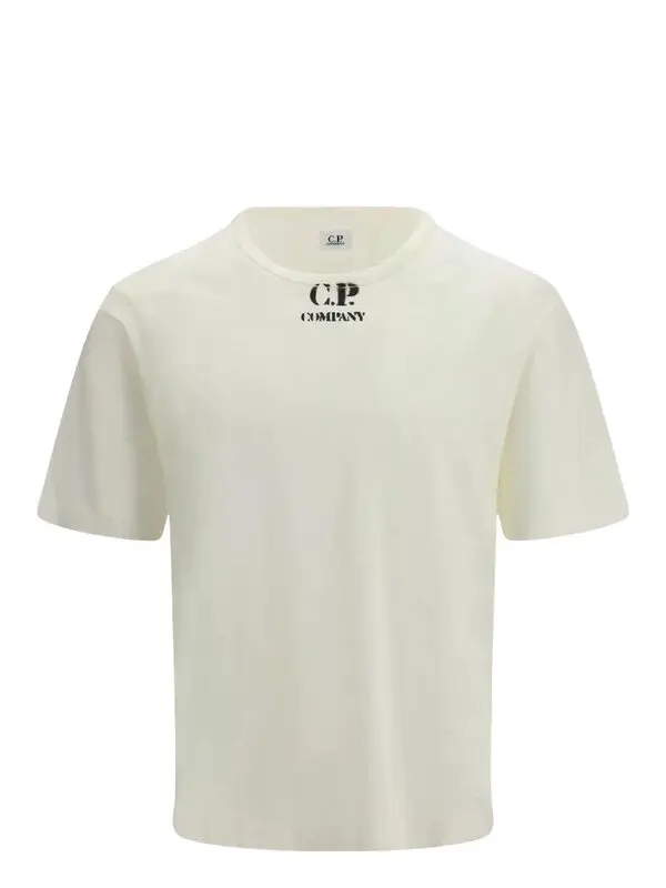 C.P. COMPANY 1020 Jersey Short Sleeve Logo T-shirt - Neutrals