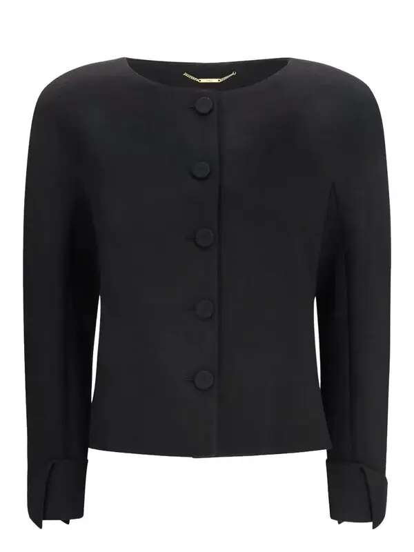 Chloé Collarless Fitted Jacket - Black
